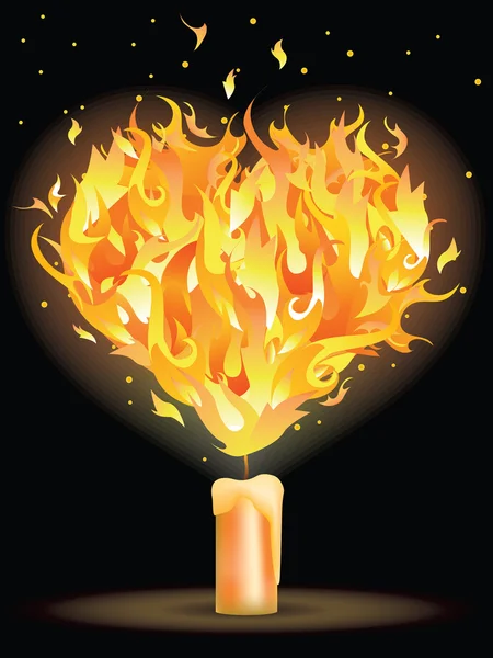 Fire heart. vector illustration - Stock Image - Everypixel