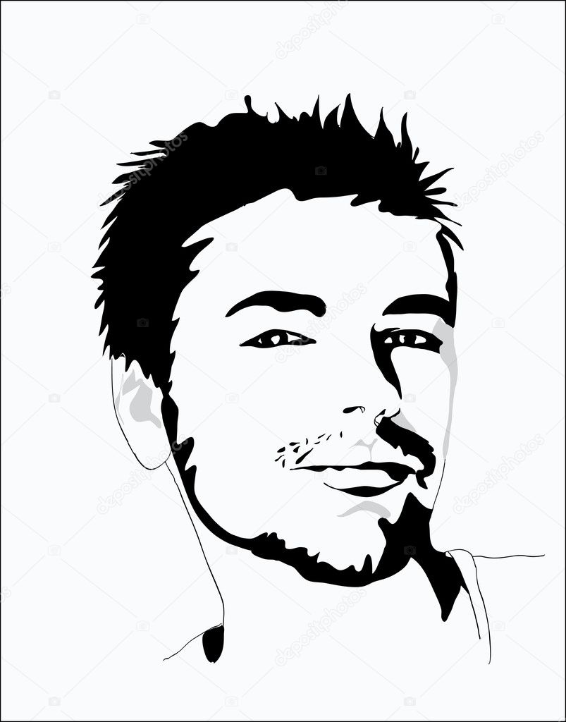 Portrait Of Young Sexy Man — Stock Vector © Larisa13 4604909