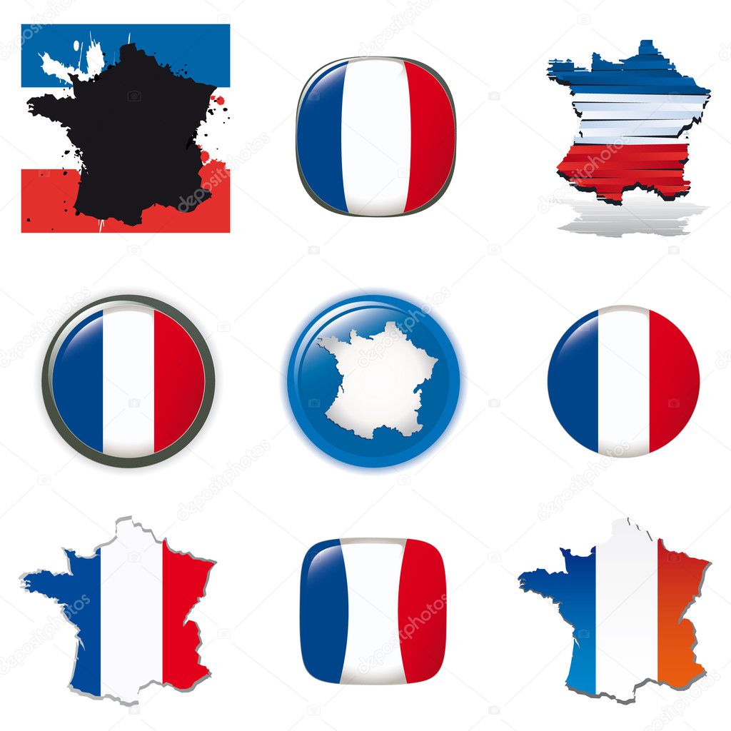French symbols and icons. Vector collection. — Stock Vector © alvaroc ...