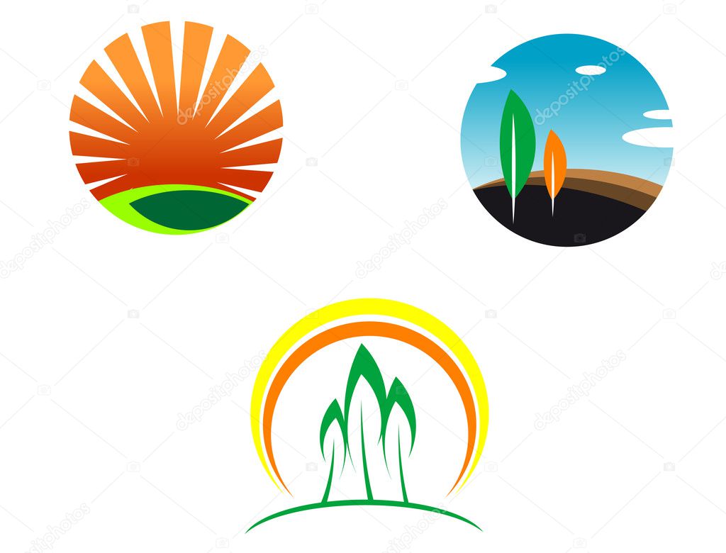 Iconos de naturaleza Vector de stock por ©Seamartini 4650617