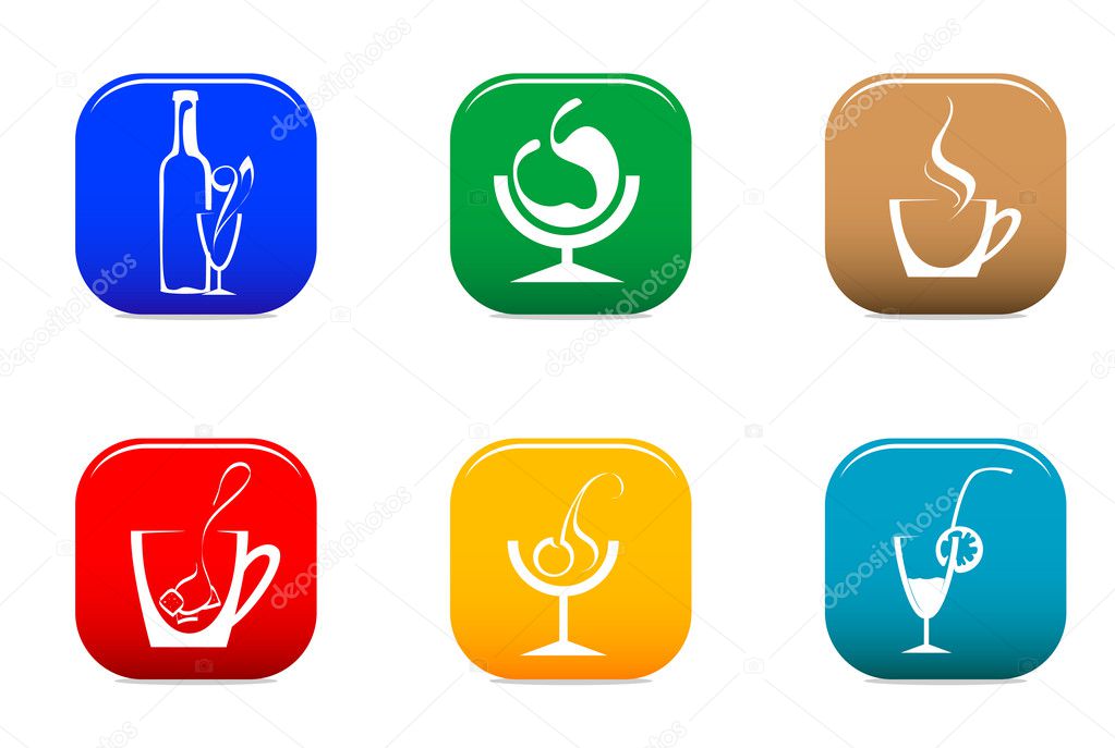 Set Beverages Drinks Symbols Design Stock Vector Image by ©Seamartini ...