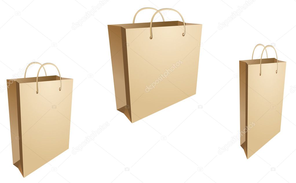Tres Bolsas Compras Aisladas Blanco Vector Vector de stock #4657458 de ©Seamartini