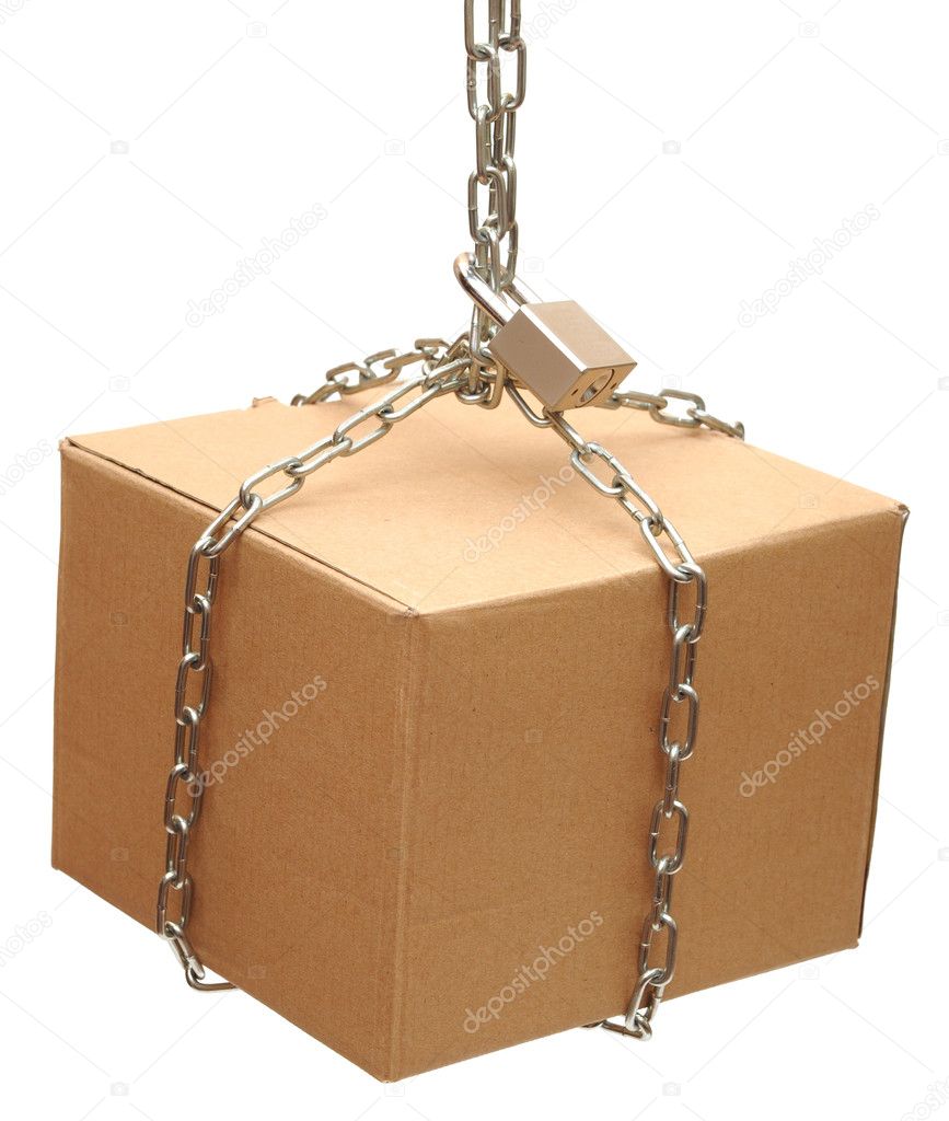 Cardboard box closed with a chain and a lock Stock Photo by ©inxti74 ...