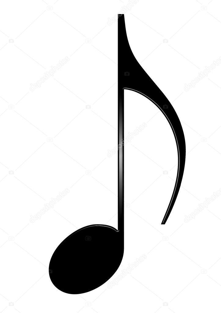 Musical Eighth Note Isolated White Background Stock Photo by ©andrey ...