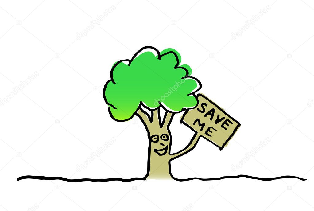 Save the trees — Stock Vector © DylanBZ #4448907