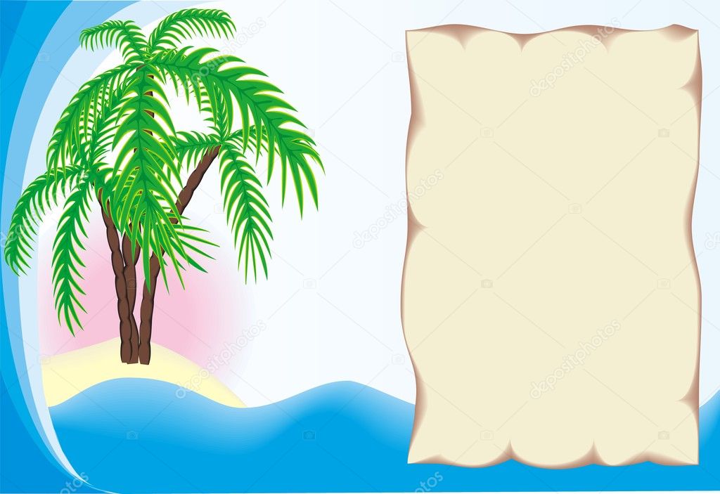 Tropical island border — Stock Vector © vberla #4088061