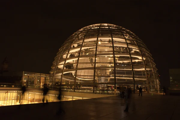 Reichstag copula dome view at night, berlin, germany — Stock Photo ...