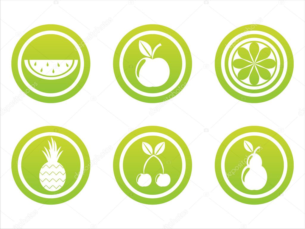 Green fruits signs Stock Vector by ©isabelle 5188962