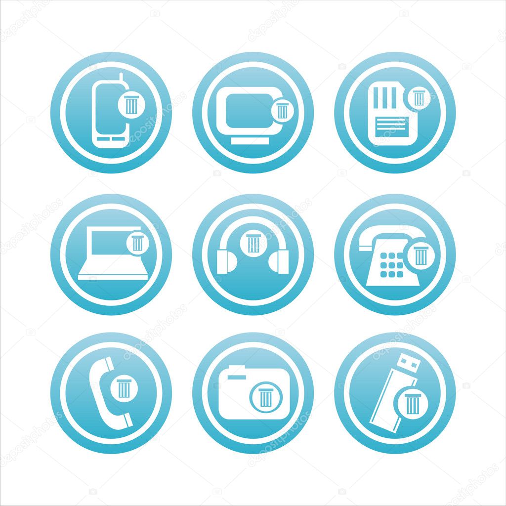 Blue technology with bins signs Stock Vector by ©isabelle 5197087