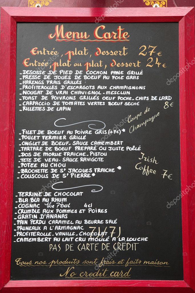 French Menu Sign — Stock Photo © kevers #3999344