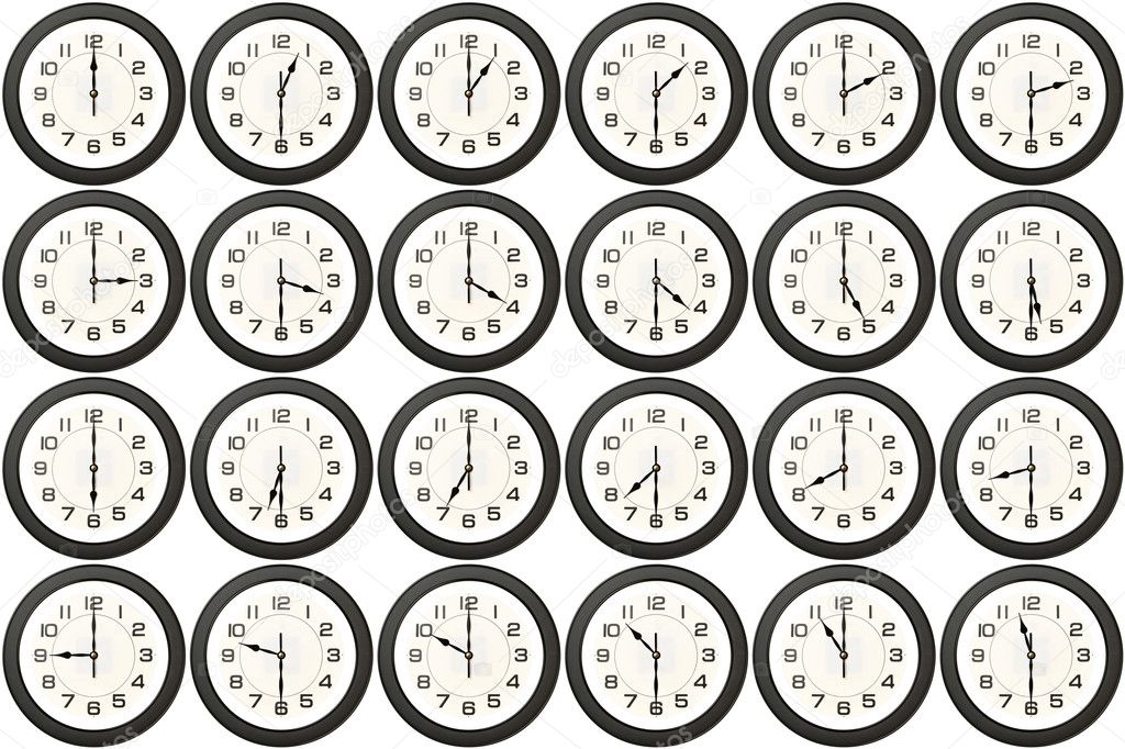 24 horloges toutes les demi-heures — Photographie macniak © #4634152