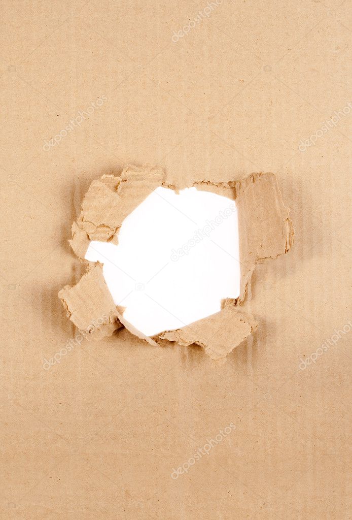 Cardboard Hole — Stock Photo © carloscastilla #5303016