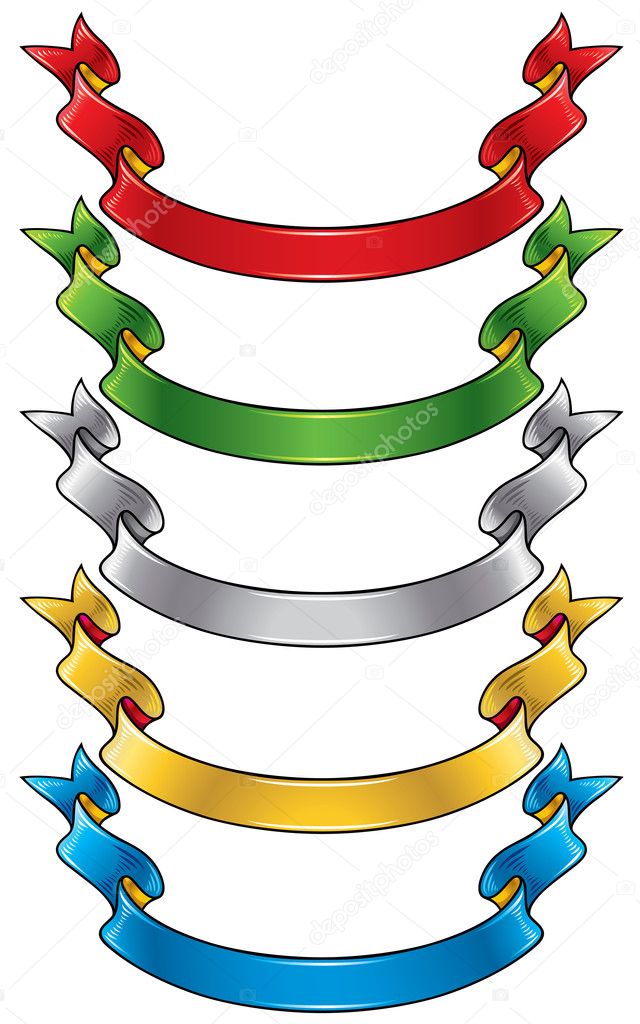 Color ribbons set Stock Vector Image by ©Ostapius #4588697