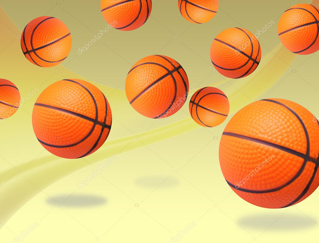 Basketballs bouncing — Stock Vector © roxanabalint #4973683