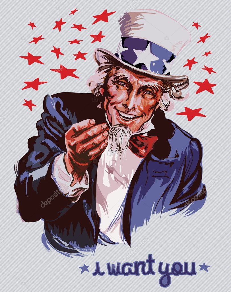 Smiling Uncle Sam — Stock Vector © UltraViolet #4113790