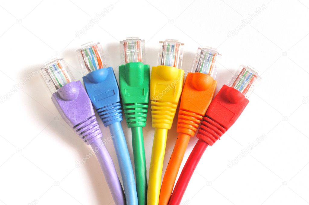Rainbow Network Plugs — Stock Photo © StockCube #4148055