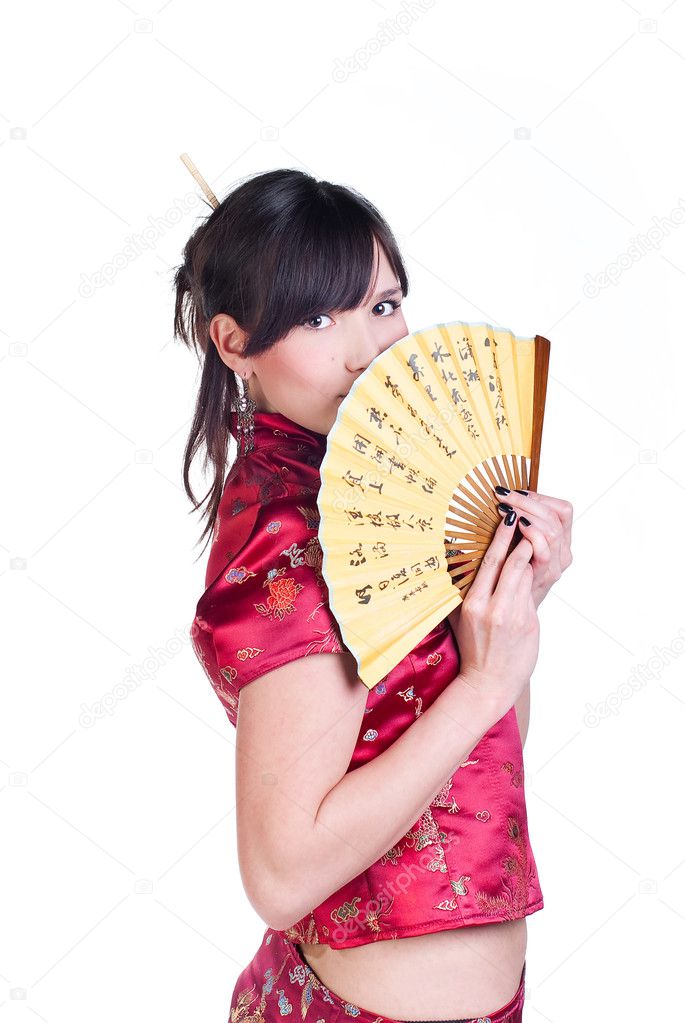 Geisha with fan Stock Photo by ©ctermit 4790576