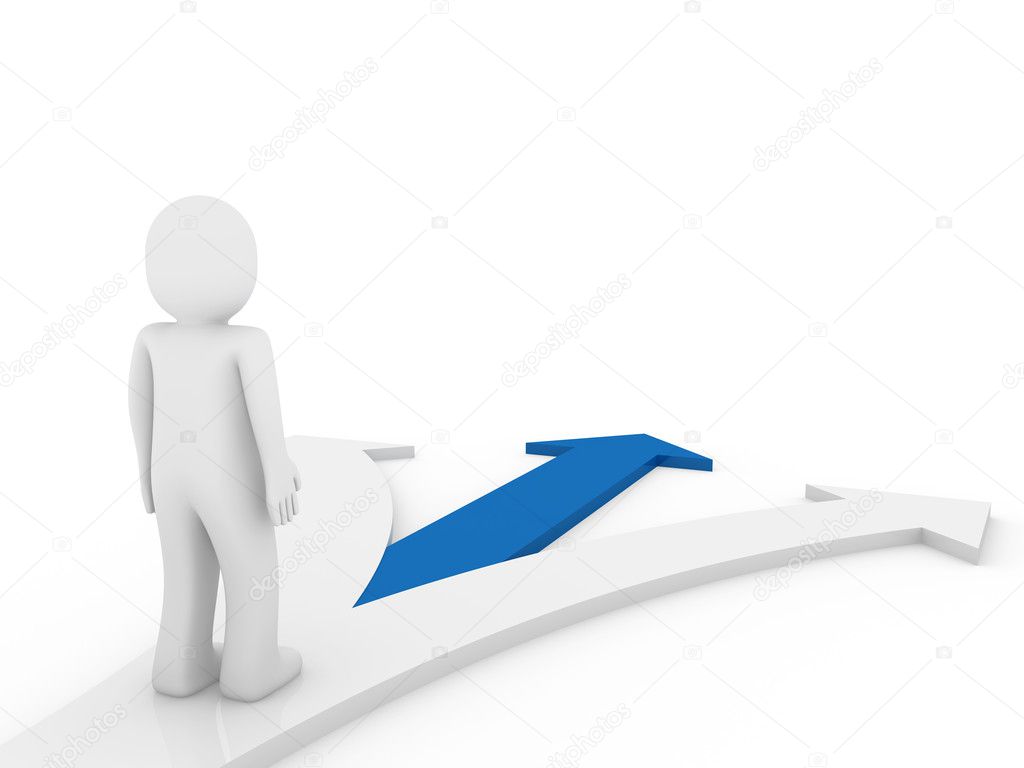 3d human arrow direction way blue — Stock Photo © dariusl #4352349