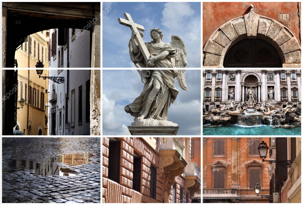 Rome landmarks collage — Stock Photo © tupungato #4527251