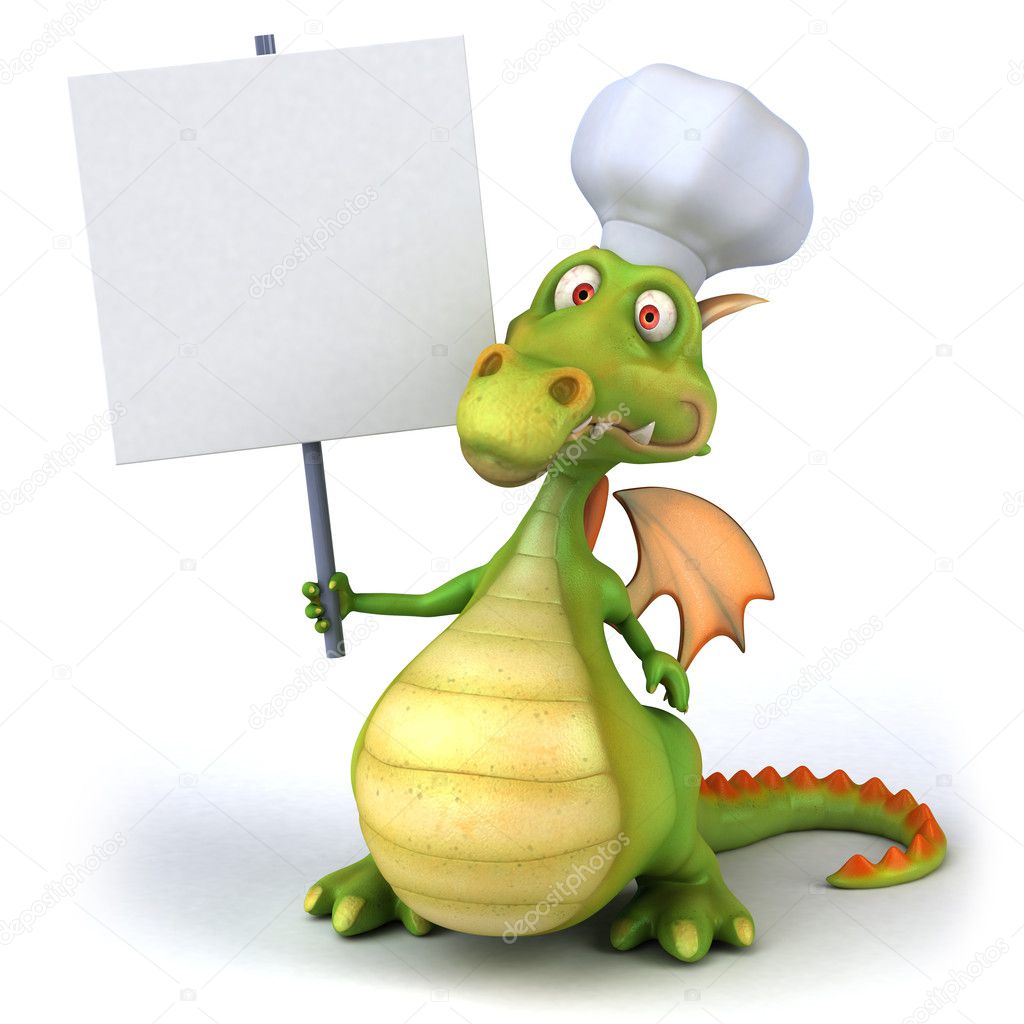 Dragon Chef 3d illustration — Stock Photo © julos #4369405