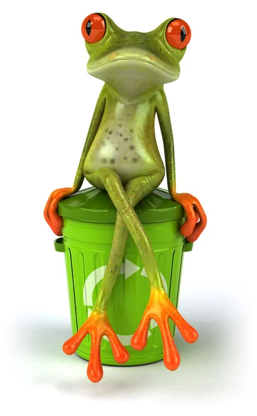 Frog sitting in WC 3d — Stock Photo ...