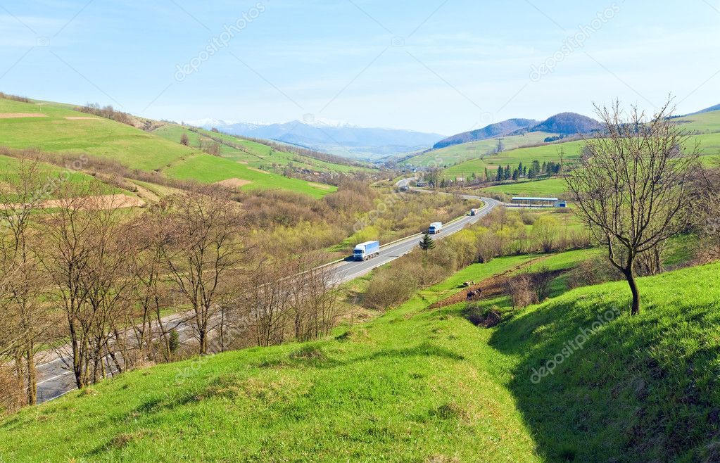 Spring mountain country valley view — Stock Photo © wildman #5348990