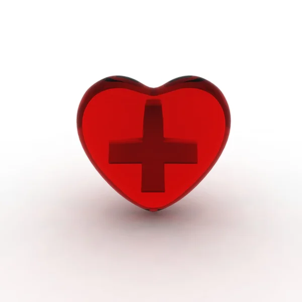 First aid medical sign on red heart shape. — Stock Vector © ankudi ...