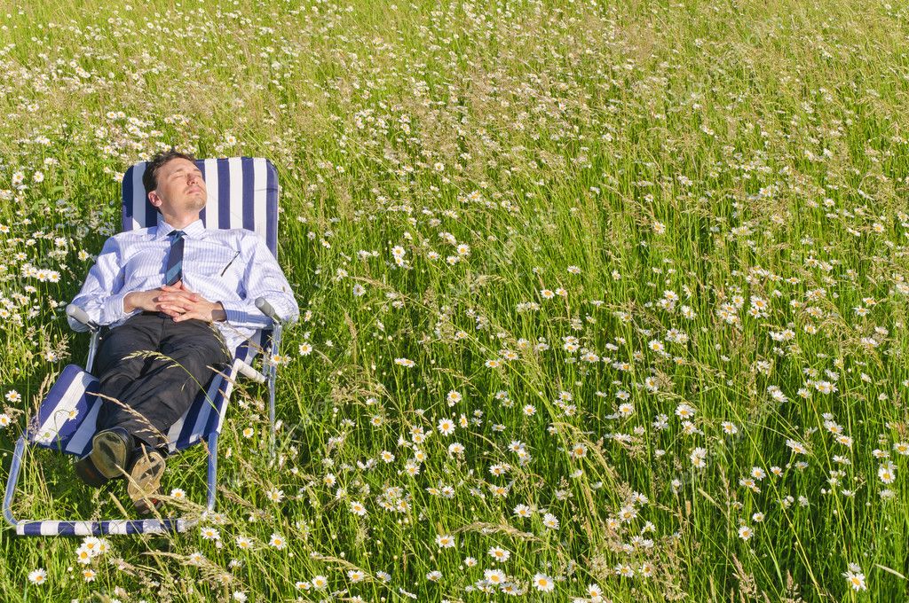 Manager relaxing outdoor — Stock Photo © runzelkorn #4818190