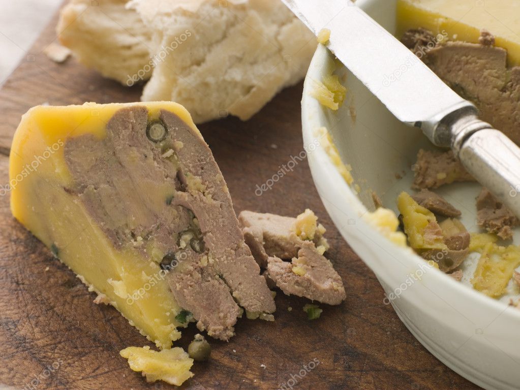 Pressing of Duck Foie Gras and Green Peppercorns with Rustic Bre ...