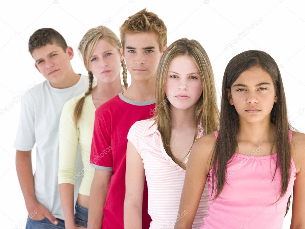 Five friends in a row — Stock Photo © monkeybusiness #4781826