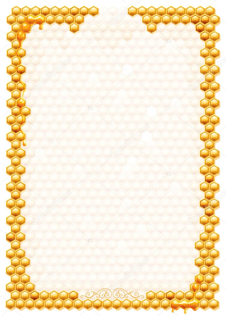 Frame with bee honeycombs ⬇ Stock Photo, Image by © Stramyk #4724558