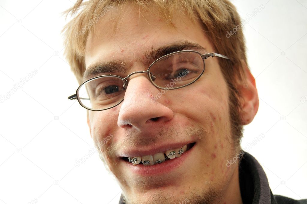 Ugly nerd smiling — Stock Photo © vlue #4626163