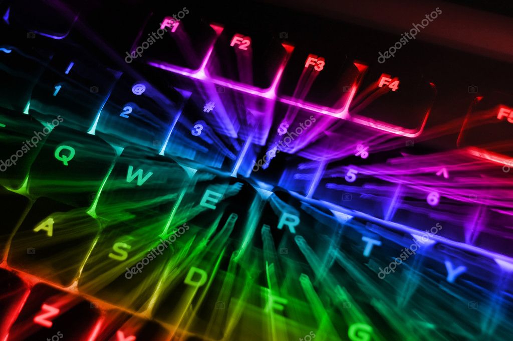 Rainbow Backlit Keyboard — Stock Photo © vlue #4628622