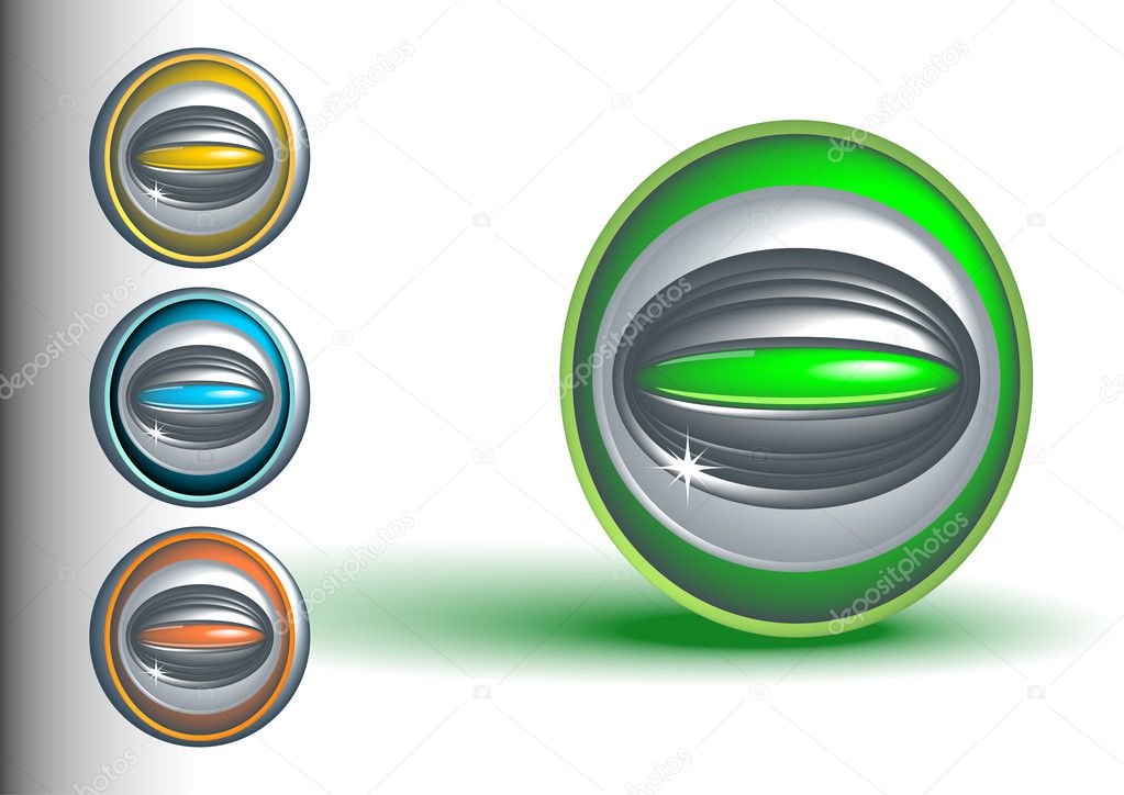 3d buttons, vector — Stock Vector © Galagraph #5336948