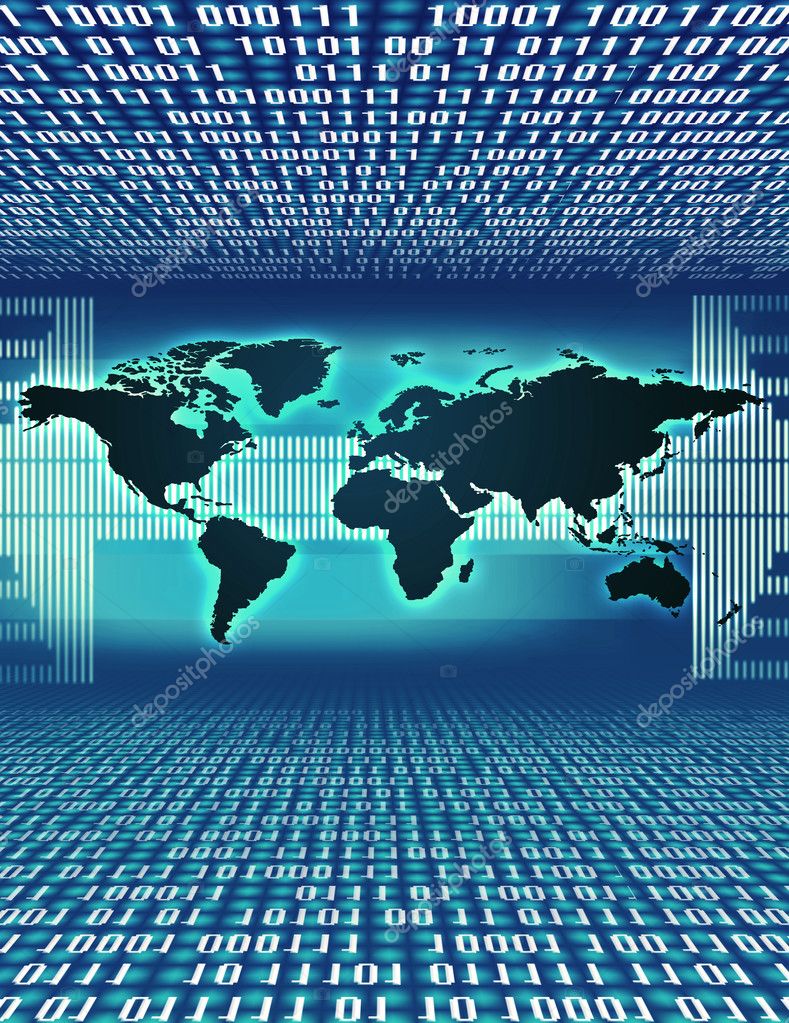 World map,binary numbers — Stock Photo © marrakeshh #4828843