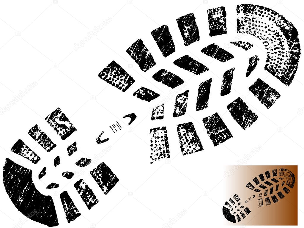Grungy BootPrint 1 — Stock Vector © PokerMan #4841511