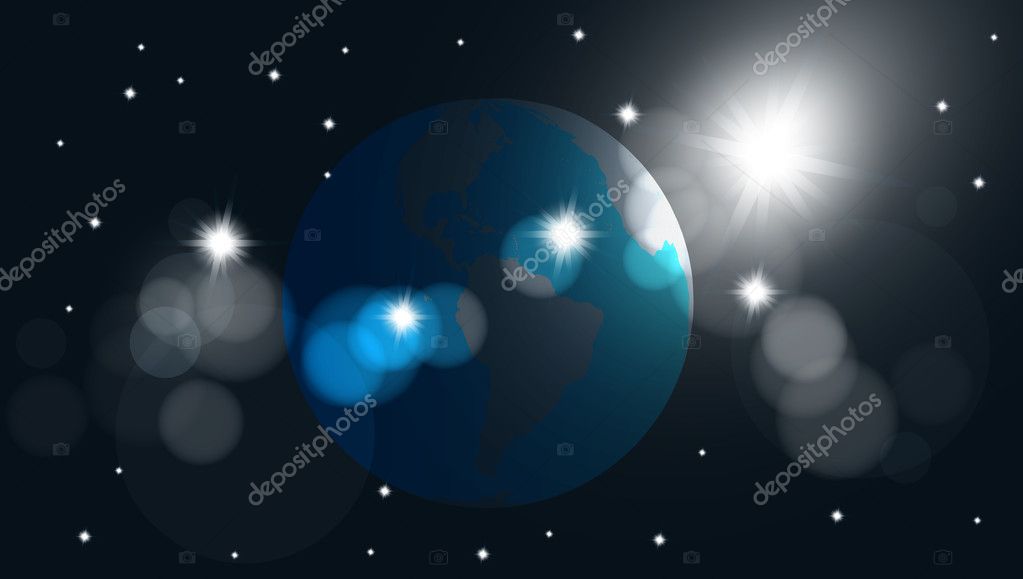 Vector of earth in space Stock Vector Image by ©majcot #4920219