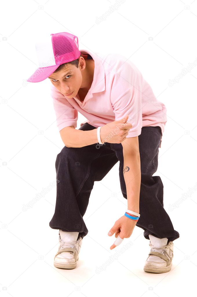 Handsome guy in cap looking at camera Stock Photo by ©konstantynov 5157623