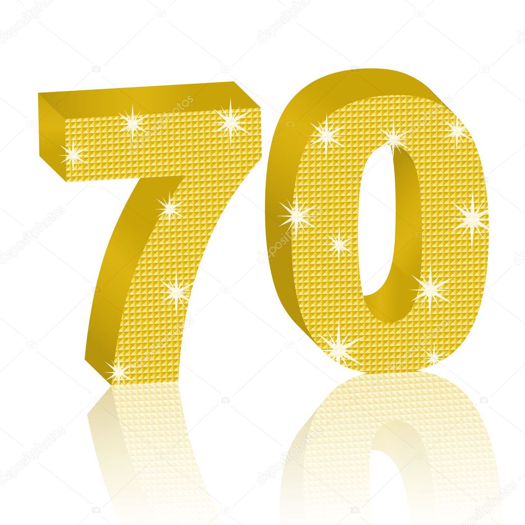 Golden Number Seventy — Stock Vector © HS-Photos #5302311