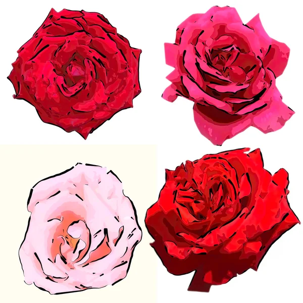 ᐈ Cartoon roses stock pictures, Royalty Free cartoon roses photos ...