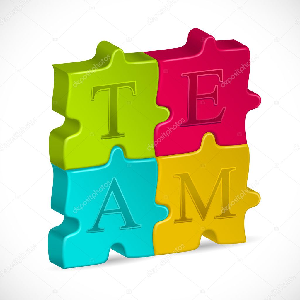 Team Jigsaw Puzzle — Stock Vector © vectomart #5184277
