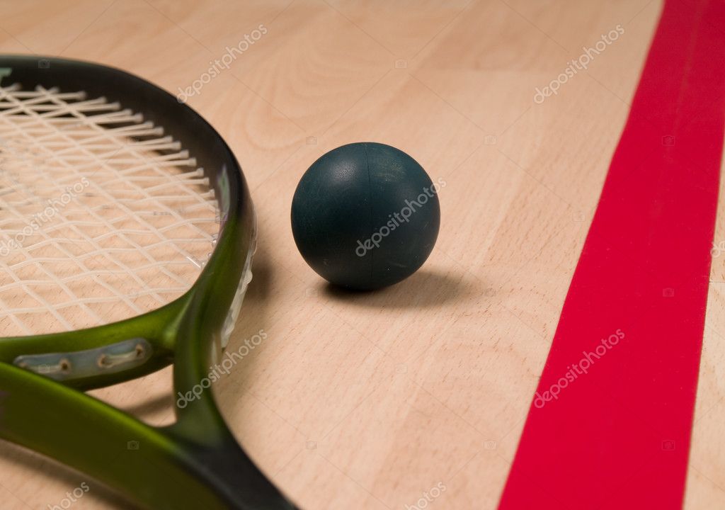 Squash racket and ball — Stock Photo © innershadows #5220557