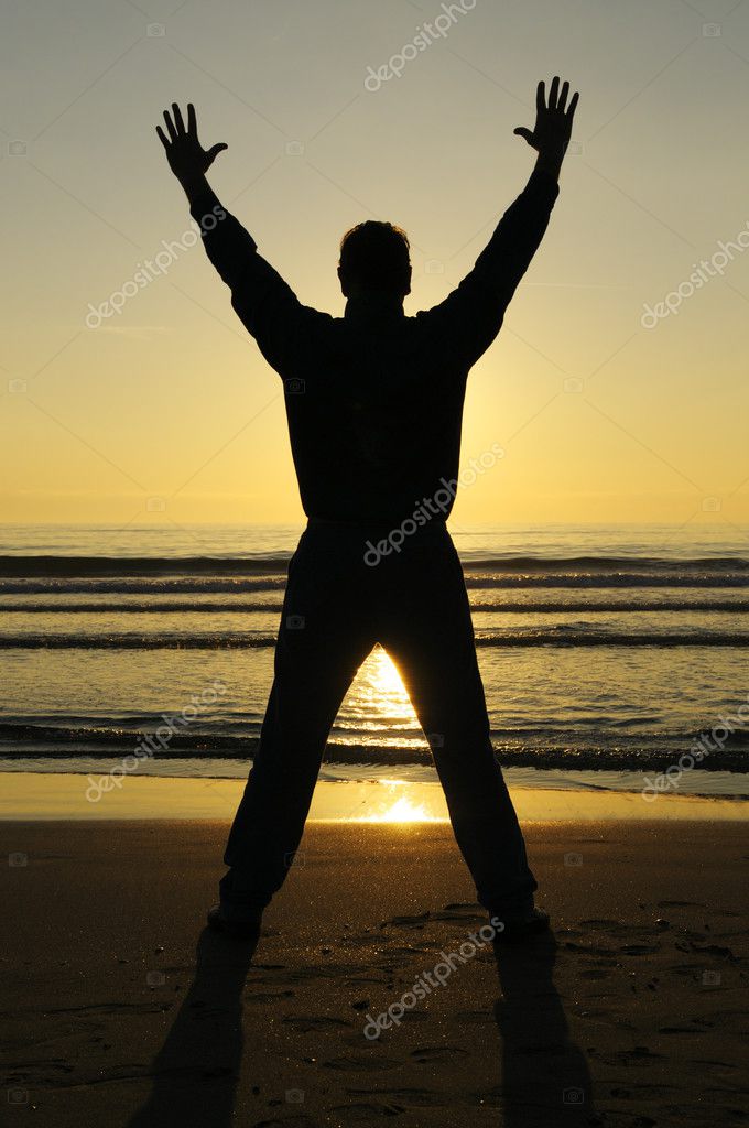 Man praying at sunset Stock Photo by ©katy89 5253823