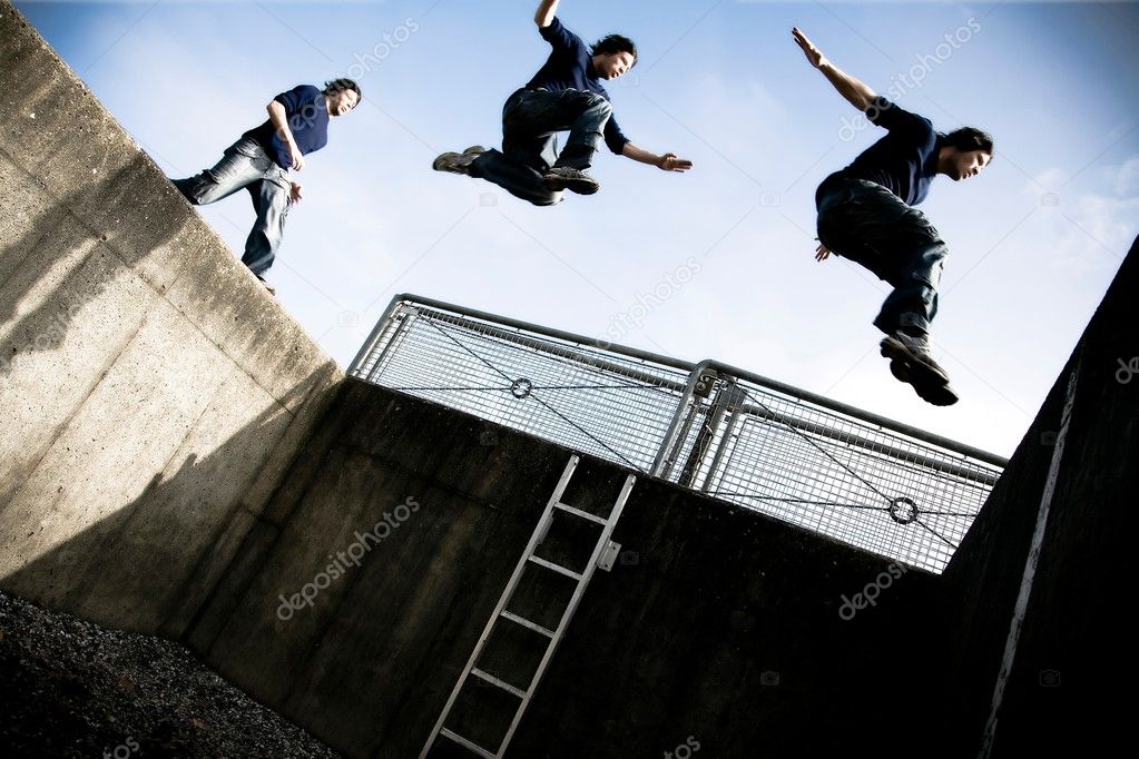 Parkour jump — Stock Photo © jacoblundphoto #5246206